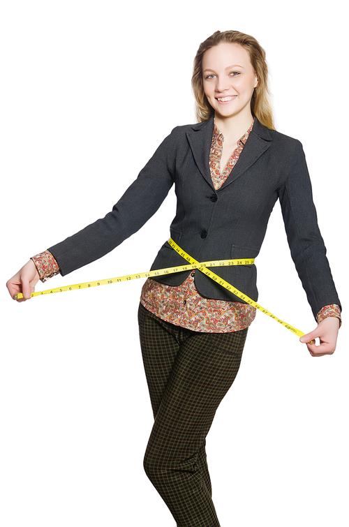 Young woman tailor isolated on white | 유토이미지 | 상세페이지 | 베이직샵 | 사진 | 20425487