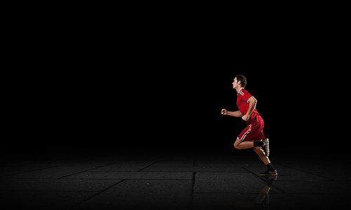 유토이미지 | 상세페이지 | 베이직샵 | 20487682 | Running man in red sport wear on ...