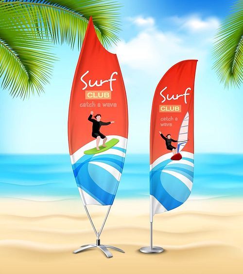 유토이미지 | Tropical island beach sport club resort 2 advertisement surf ...