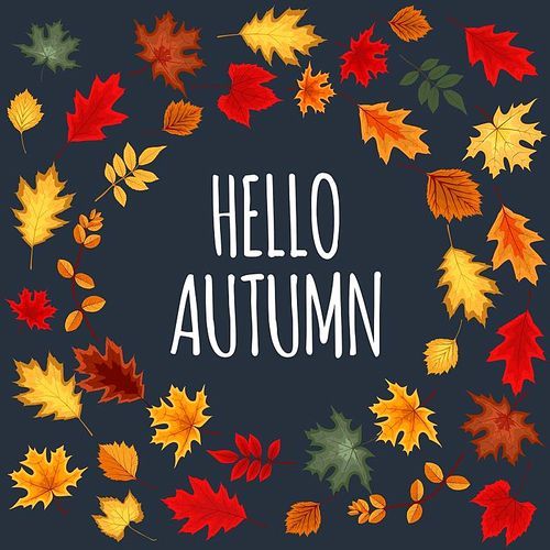 Abstract Vector Illustration Background with Falling Autumn Leaves ...