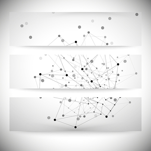 Set of gray backgrounds for communication, molecule structure vector ...