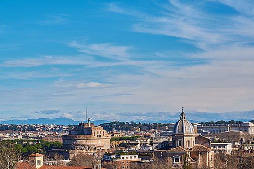 Rome skyline view from Janiculum Terrace (Terrazza del Gianicolo) in ...