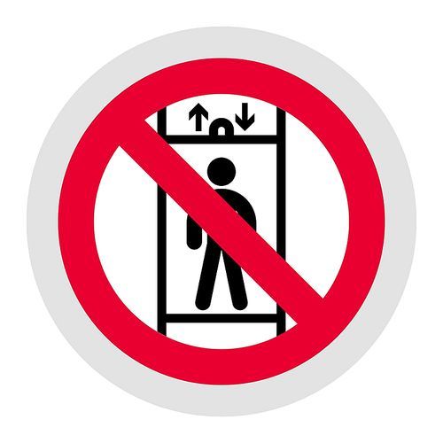 No Transportation of Persons or Do not use elevator forbidden sign ...