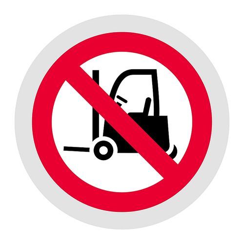 No loader forbidden sign, modern round sticker, vector illustration for ...
