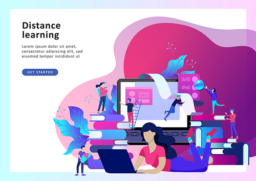 유토이미지 | Concept Landing page template Education people, Internet ...