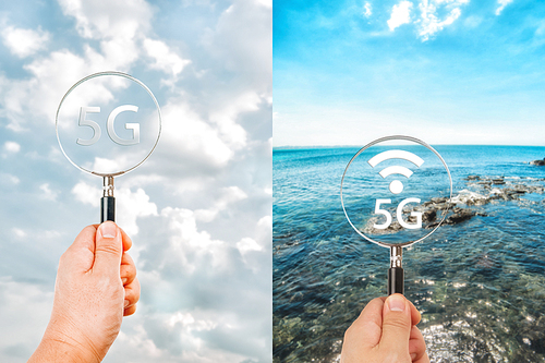 유토이미지 | 5G, 차세대, 와이파이, 친환경, 돋보기