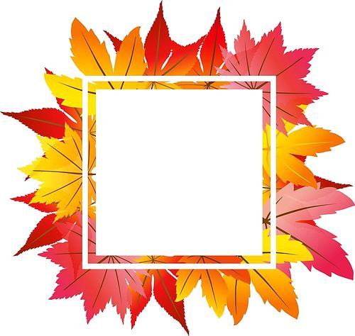 유토이미지 이 가을 찬란하고 칼라풀한 단풍으로 가득한 화려한 단풍잎 사각프레임 배경