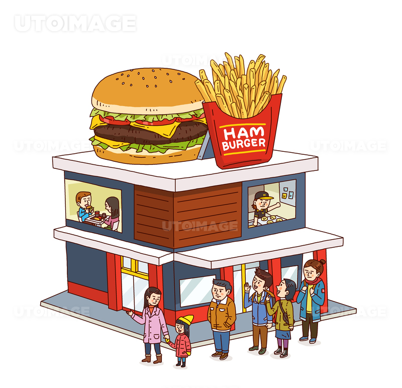 골목식당 002 | 유토이미지 | 상세페이지 | 베이직샵 | 일러스트 | 20763408