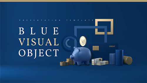 유토이미지 | Blue Visual Object PPT 배경템플릿