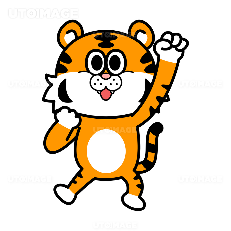 신나게 파이팅 하는 호랑이 이모티콘 벡터 이미지 일러스트 | 유토이미지 | 상세페이지 | 베이직샵 | 일러스트 | 21856980