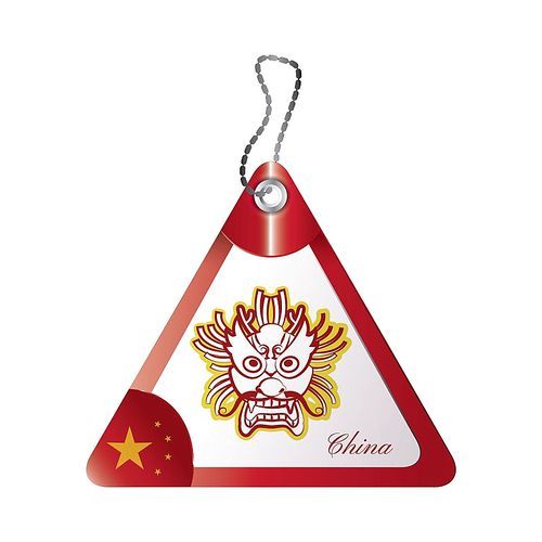 chinese tag with lion | 유토이미지 | 상세페이지 | 베이직샵 | 일러스트 | 20621688