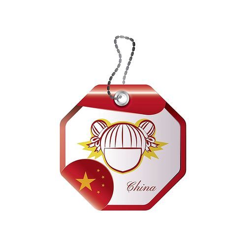 유토이미지 | chinese tag with traditional woman