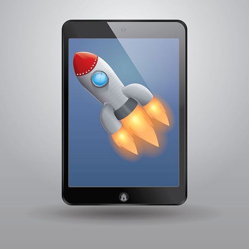유토이미지 | tablet with rocket