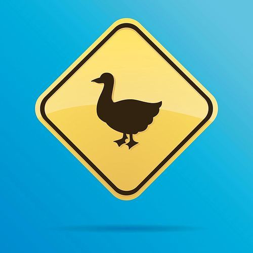 유토이미지 | duck crossing ahead sign