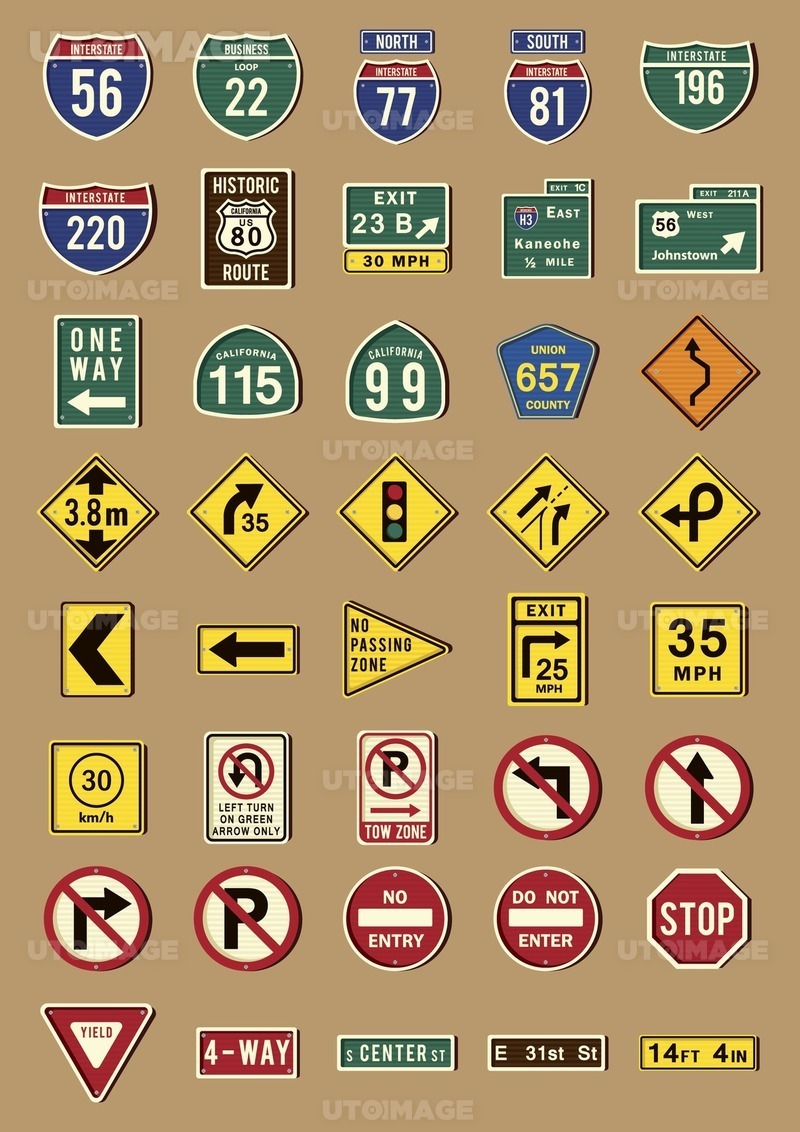 유토이미지 | set of us road signs