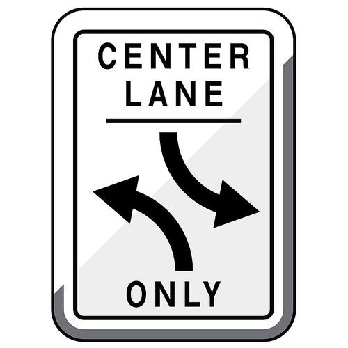 center lane two-way left turn only road sign | 유토이미지 | 상세페이지 | 베이직샵 ...