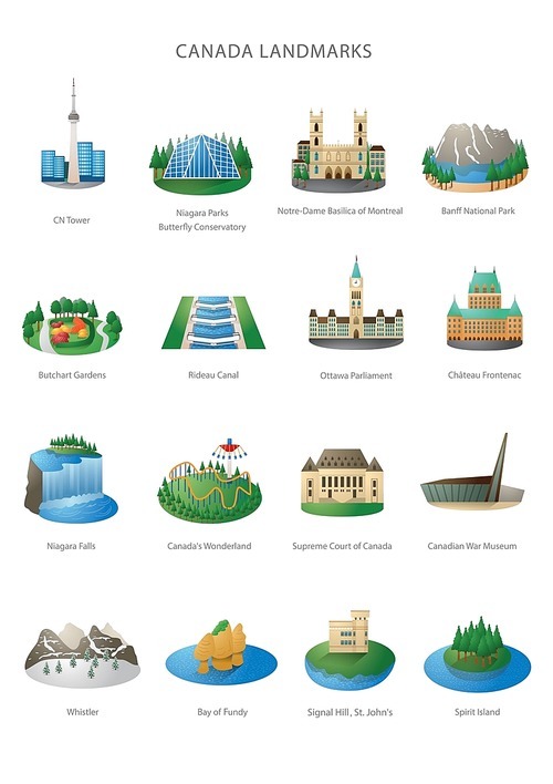 유토이미지 | collection of canada landmarks