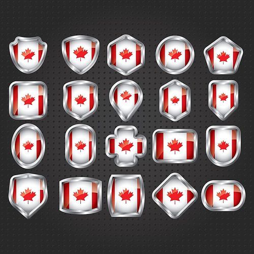 유토이미지 | set of canada flag icons
