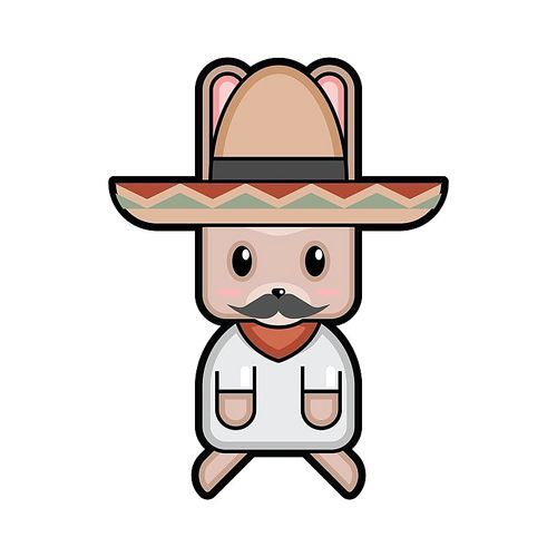 rabbit mexican man | 유토이미지 | 상세페이지 | 베이직샵 | 일러스트 | 20660444