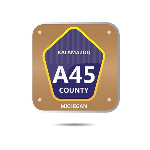 michigan a45 county road sign | 유토이미지 | 상세페이지 | 베이직샵 | 일러스트 | 20662286