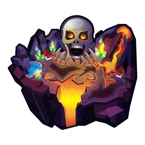 유토이미지 | island with skull and volcano