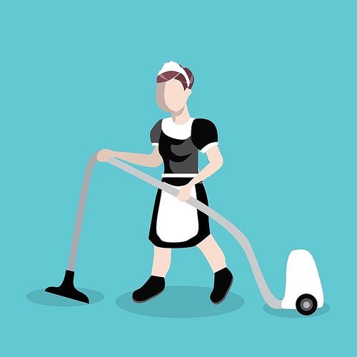 유토이미지 | young woman avatar cleaning