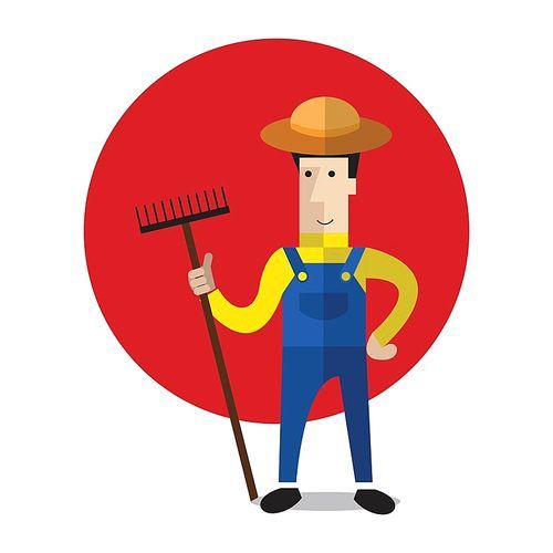 man with rake | 유토이미지 | 상세페이지 | 베이직샵 | 일러스트 | 20915848