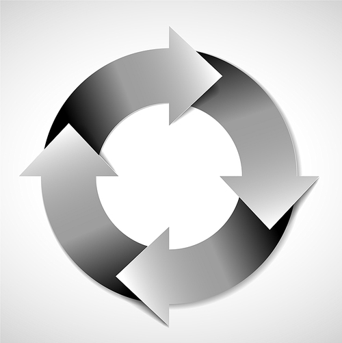 Vector black and white life cycle diagram / schema | 유토이미지 | 상세페이지 ...