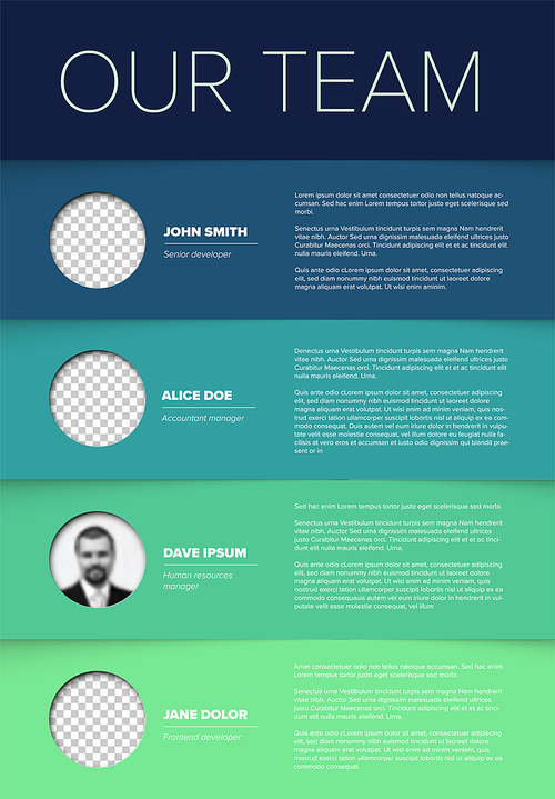 Company team presentation template with team profile photos ...