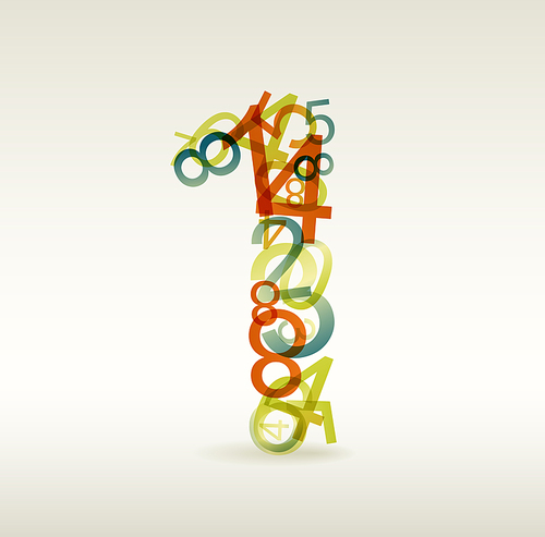number one made from colorful numbers - my portfolio for other numbers ...