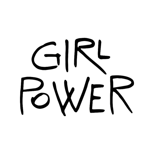 Hand written lettering quote Girl power. Isolated, black on white ...