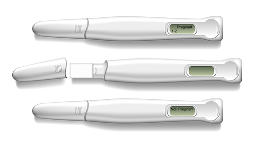 Electronic Pregnancy Test With Cap Set Vector. Medical Pregnancy Device ...