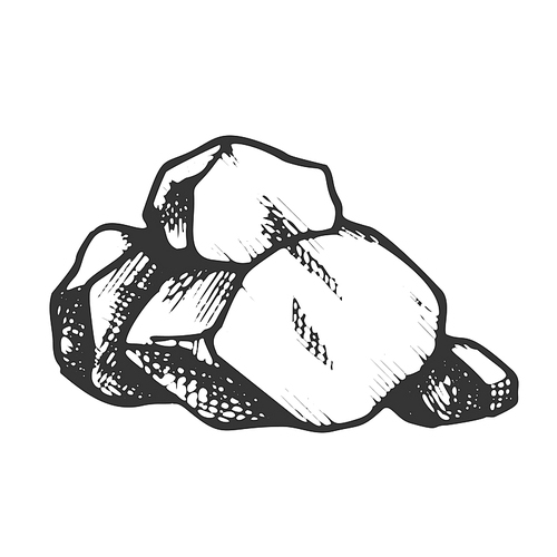 Stone Rock Decorative Element Monochrome Vector. Stone Construction ...