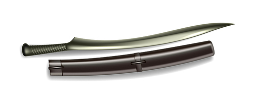 Antique Scimitar With Fine Edge And Holster Vector. Aged Arm Blanche ...