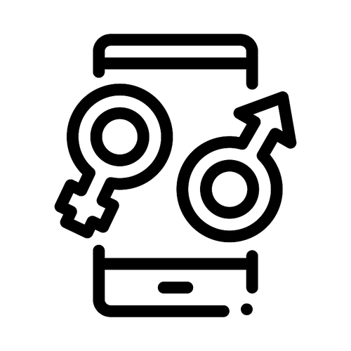 유토이미지 | Male and Female Compatibility Icon Vector. Outline Male and ...