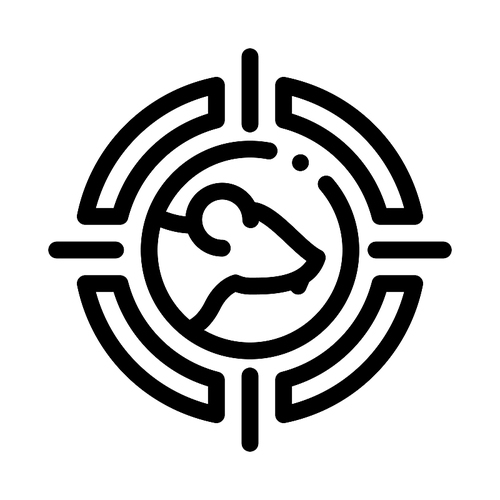 Mouse Target Icon Vector. Outline Mouse Target Sign. Isolated Contour ...