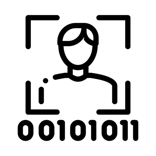 유토이미지 | Human Binary Code Icon Vector. Outline Human Binary Code Sign ...