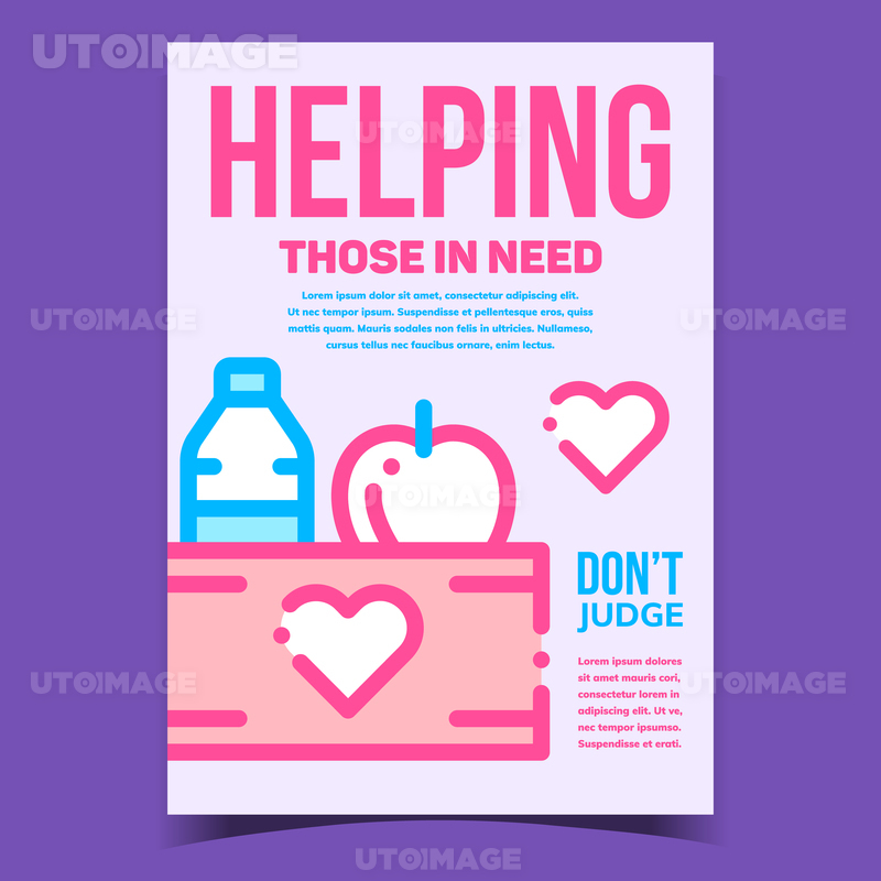 Helping Those In Need Advertising Banner Vector. Money Banknote With ...