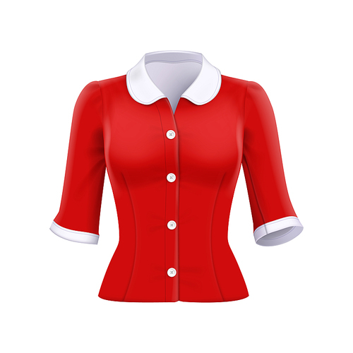 Blouse women apparel red. Silk cad blouse. 3d realistic vector | 유토이미지 ...