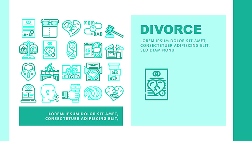 Divorce Couple Canceling Marriage Landing Web Page Header Banner ...