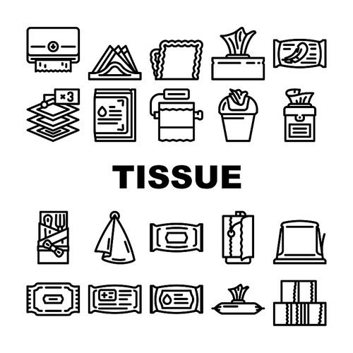  Tissue Paper And Napkin Package Icons Set Vector Towel