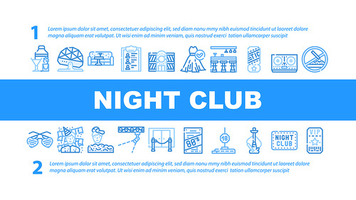 Night Club Dance Party Landing Web Page Header Banner Template Vector ...