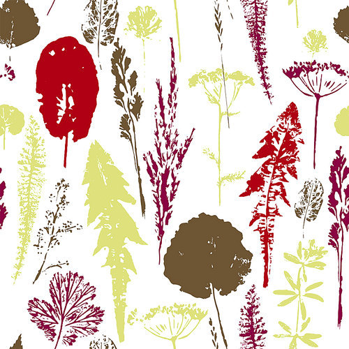 유토이미지 | Abstract botanical seamless pattern. Vector herbal background for various surface ...
