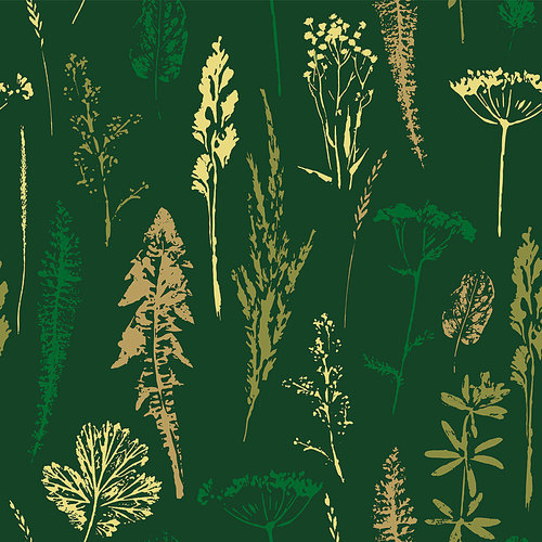 유토이미지 | Abstract botanical seamless pattern. Vector herbal background for various surface ...