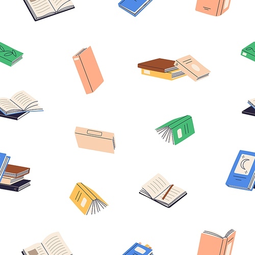 Seamless pattern with paper books. Endless background with education ...