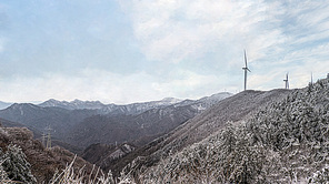 유토이미지 | 한국의 겨울산 풍경, 발왕산