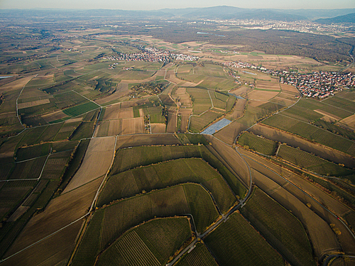Aerial view of majestic landscape with city in Germany | 유토이미지 | 상세페이지 ...