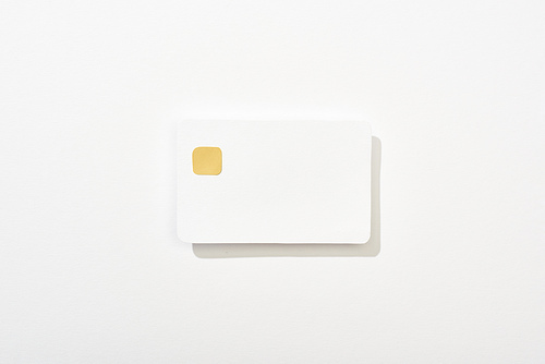 top view of colorful empty credit card on white background | 유토이미지 | 상세 ...