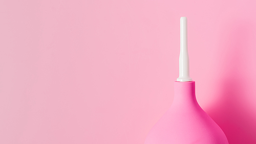 유토이미지 | close-up shot of rubber medical douche on pink