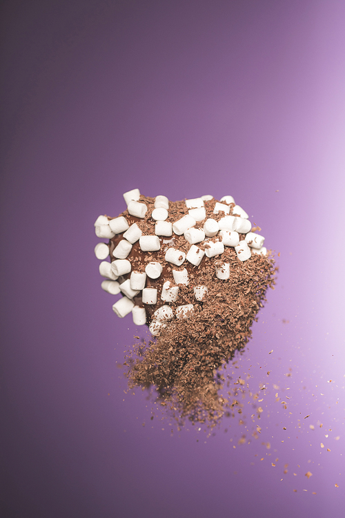 유토이미지 | chocolate heart shaped candy with marshmallow and crumbled ...
